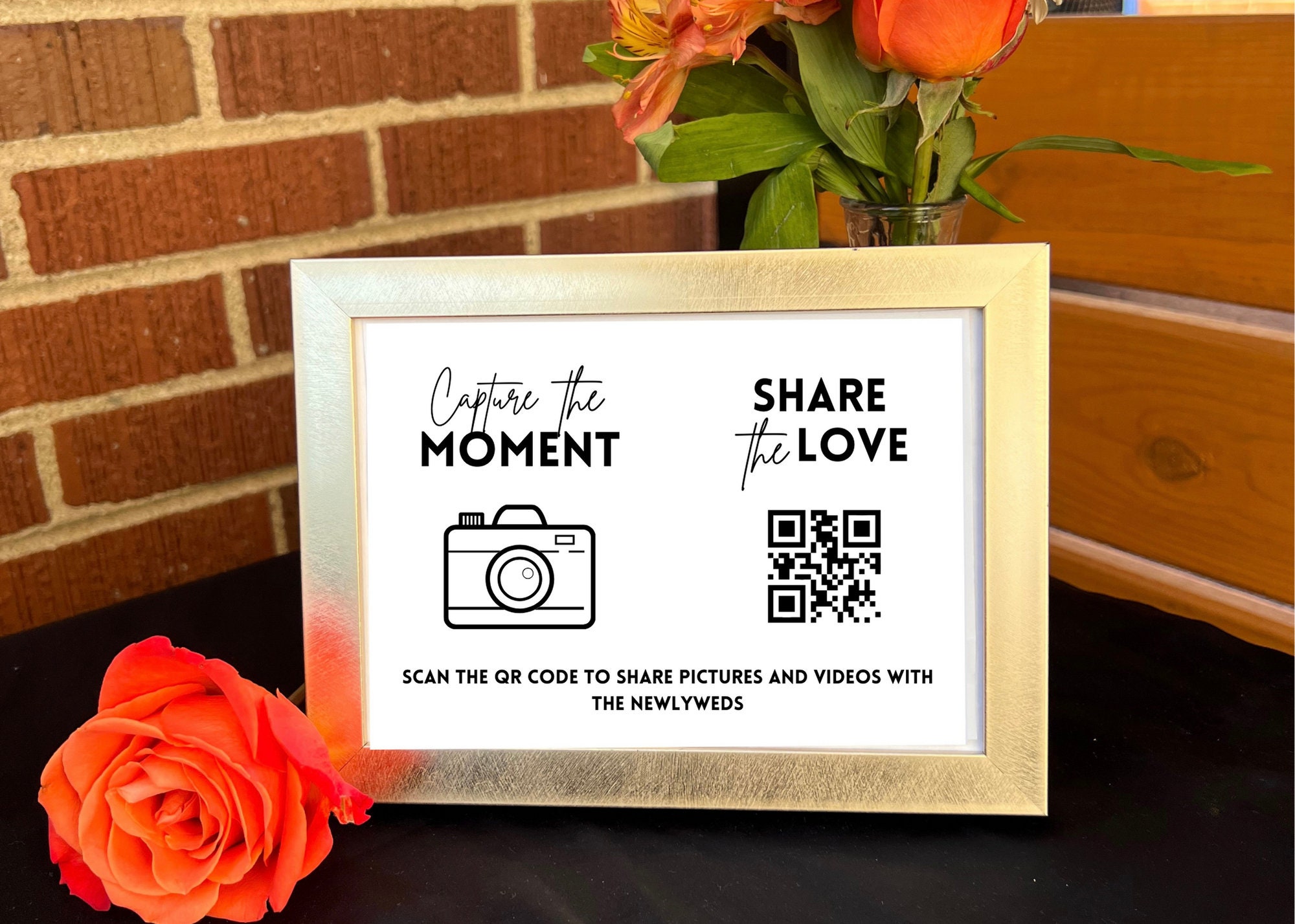 Wedding Photo Sharing QR Code Sign Template Capture the Moment Share ...