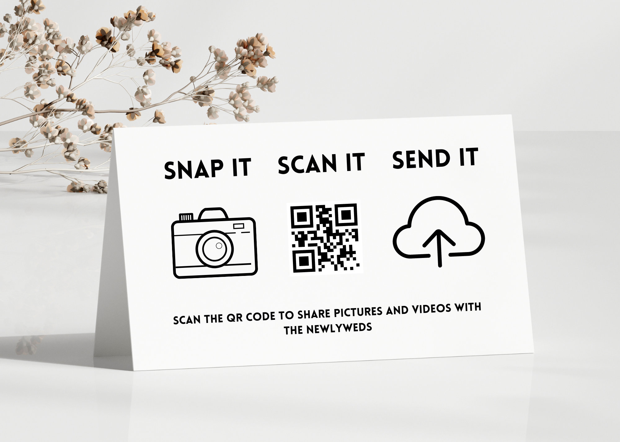 Wedding Photo Sharing QR Code Sign Template (digital Download), Snap It ...
