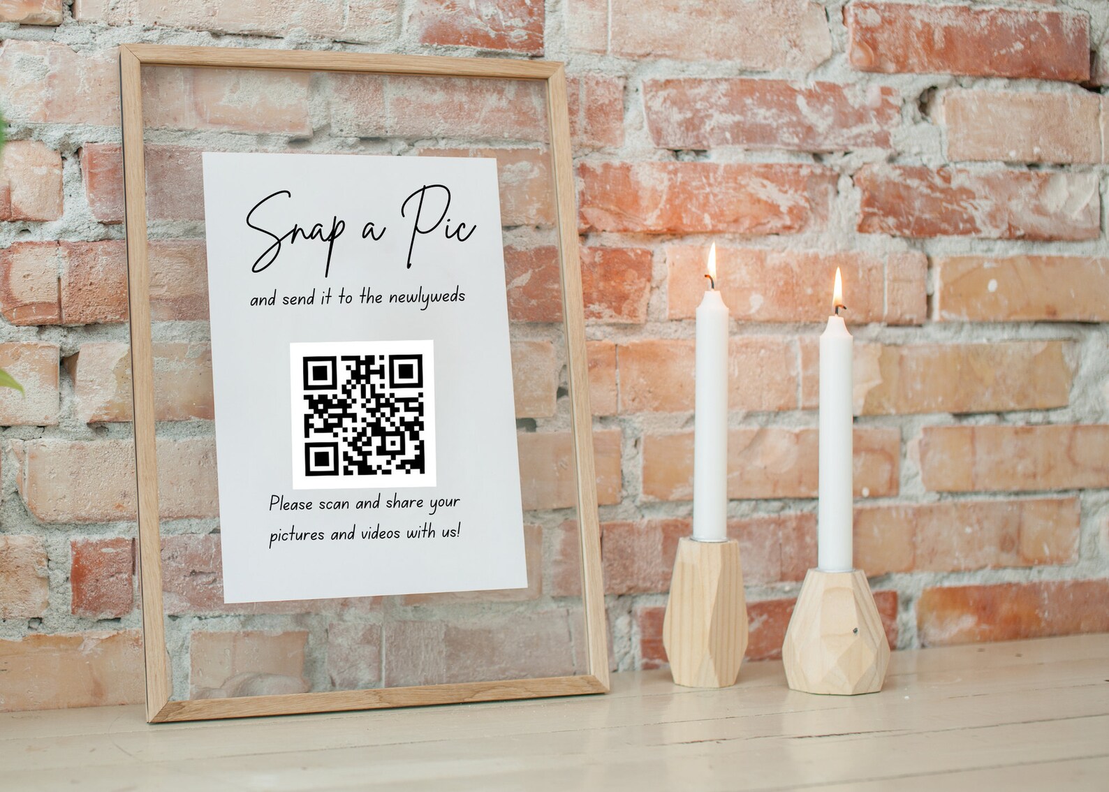 QR Code Card Sign Photo Video Sharing, Snap a Pic Sign, Minimalist ...
