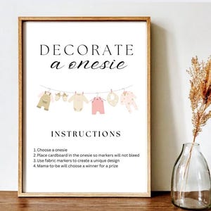 Decorate a Onesie Baby Shower Station Sign: Editable Template (digital ...
