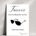 Sunglasses Wedding Favors Sign: Editable Canva Template (5x7 Digital ...