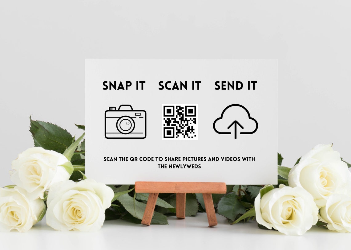 Wedding Photo Sharing QR Code Sign Template (digital Download), Snap It ...