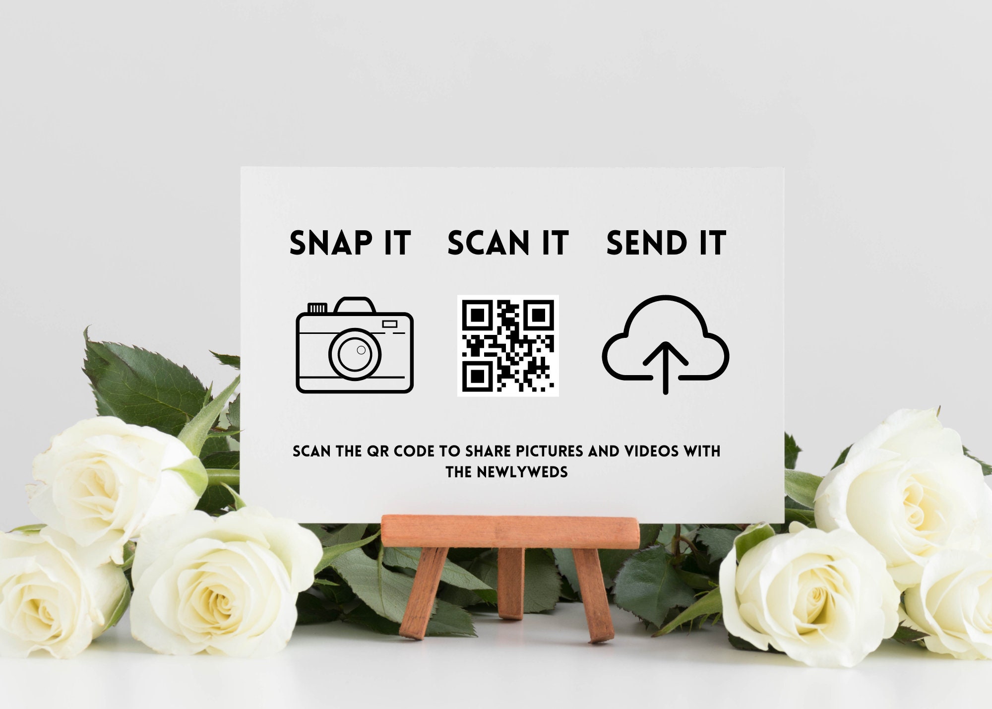 Wedding Photo Sharing QR Code Sign Template (digital Download), Snap It ...