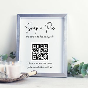 QR Code Card Sign Photo Video Sharing, Snap a Pic Sign, Minimalist ...