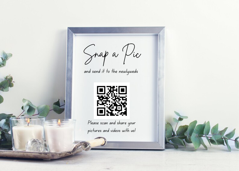 QR Code Card Sign Photo Video Sharing, Snap a Pic Sign, Minimalist ...
