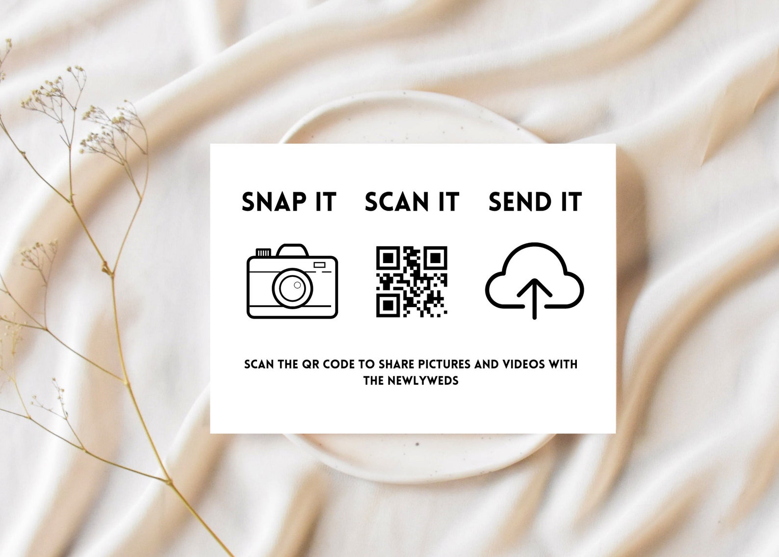 Wedding Photo Sharing QR Code Sign Template (digital Download), Snap It ...