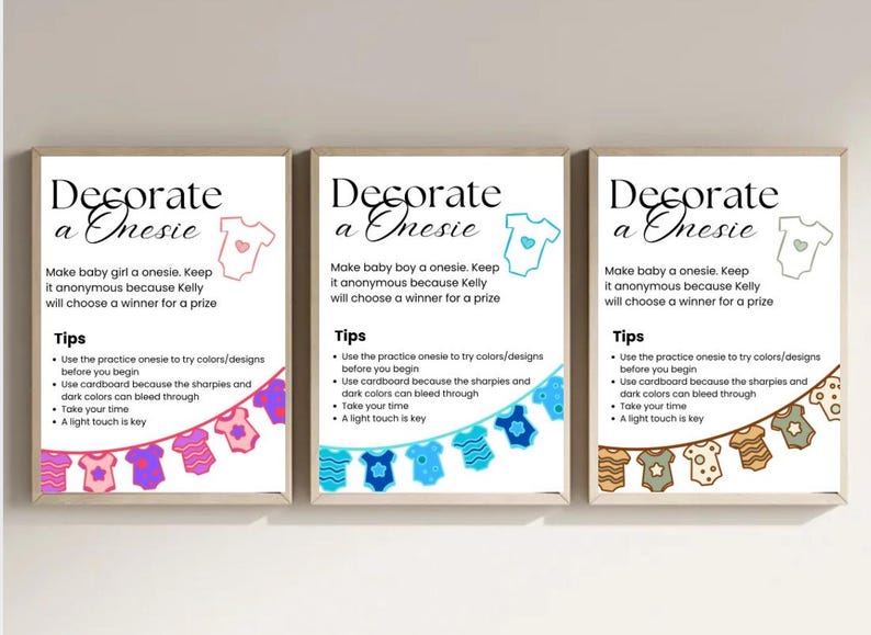 Decorate a Onesie Baby Shower Station Sign (digital Download) - Etsy