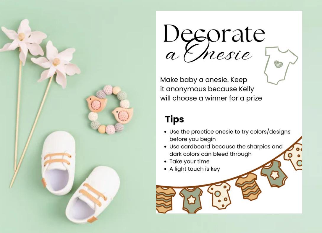 Decorate a Onesie Baby Shower Station Sign (digital Download) - Etsy