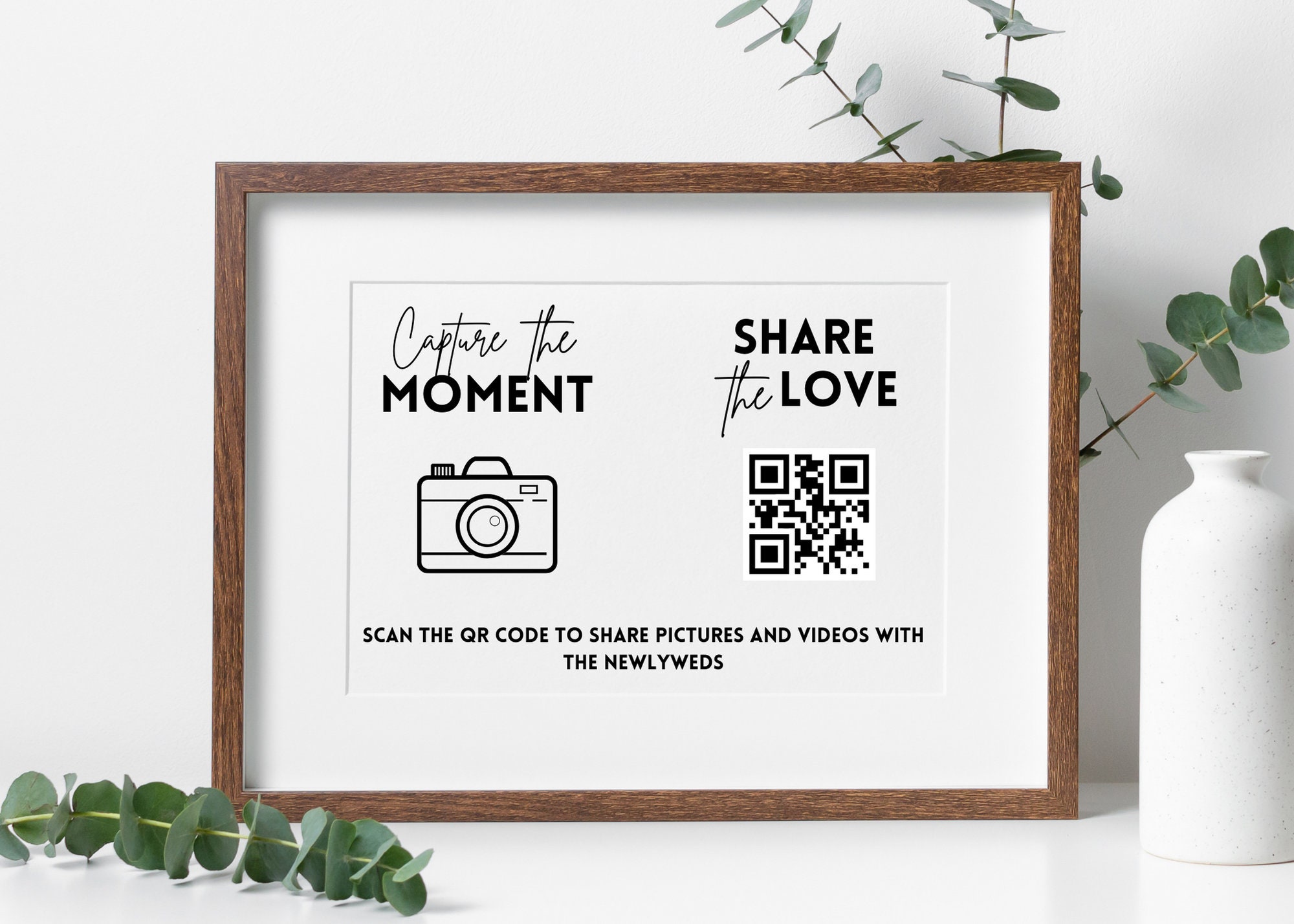 Capture the Moment, Share the Love QR Code Photo Sharing Printable ...