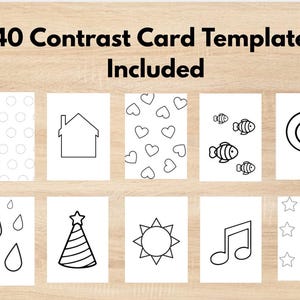 High Contrast Card Station Sign + Printable Card Template Bundle: Baby ...