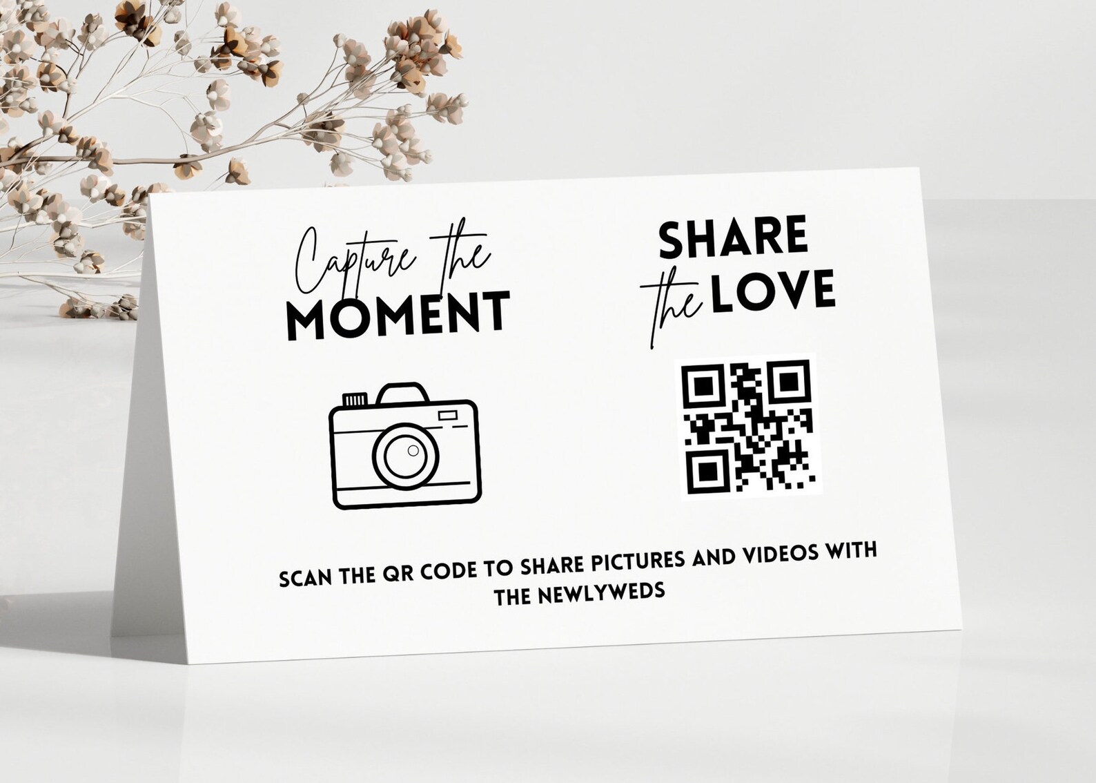 Wedding Photo Sharing QR Code Sign Template Capture the Moment Share the Love Card (digital ...