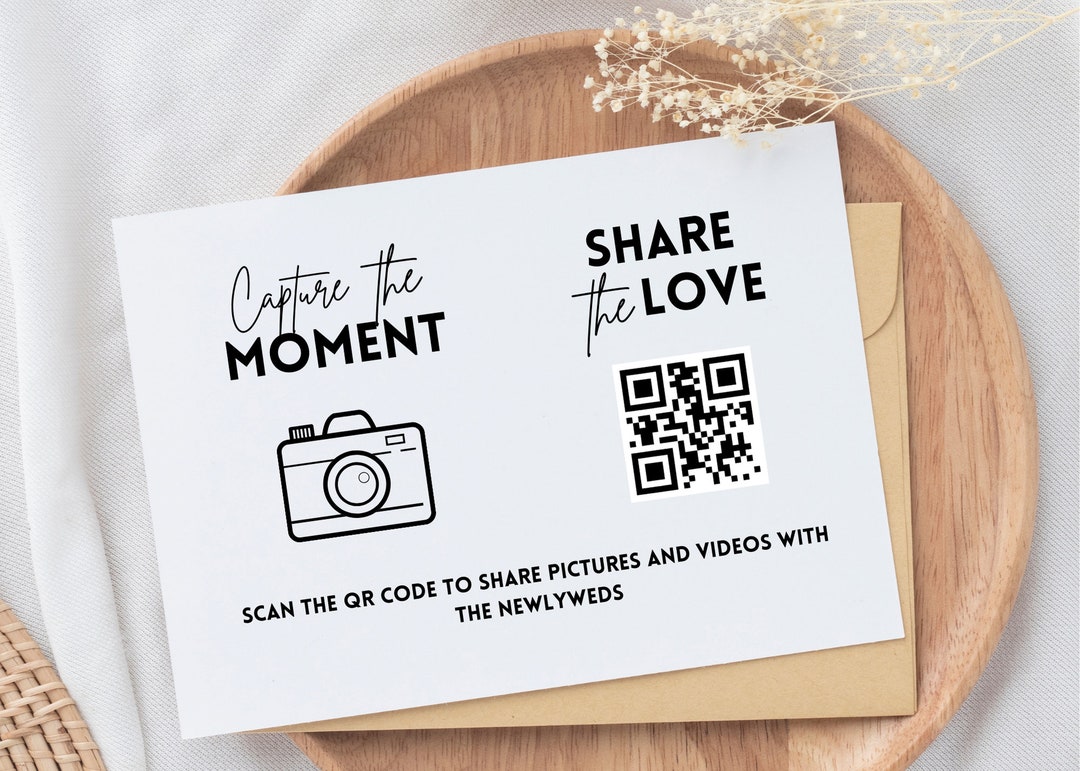 Wedding Photo Sharing QR Code Sign Template Capture the Moment Share ...