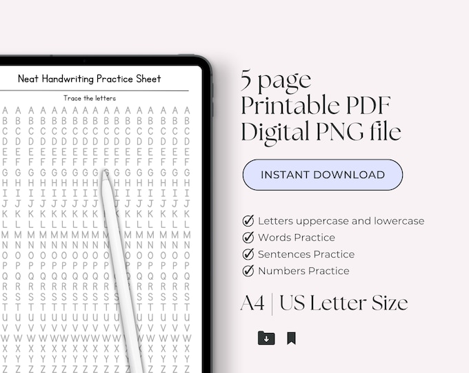 Printable Handwriting Worksheets5 Pages letters, Words, and Sentences ...