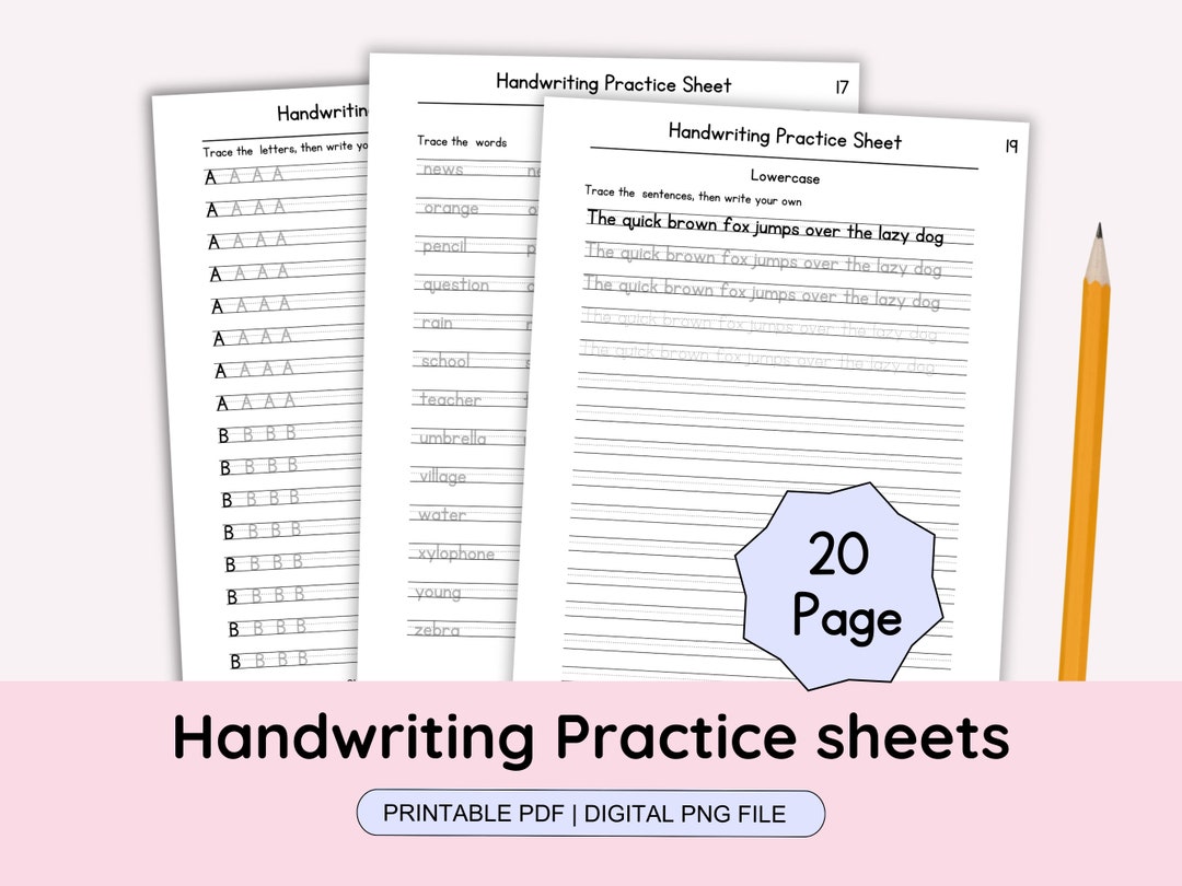 Buy Printable Handwriting Worksheets Writing Sheets Handwriting for ...