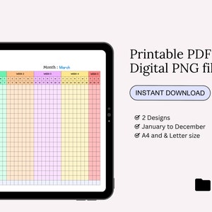 Habit Tracker, Monthly Habit Tracker, January to December, Planner 2024 ...