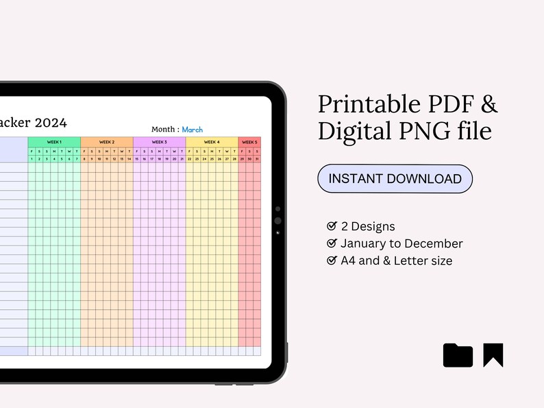 Habit Tracker, Monthly Habit Tracker, January to December, Planner 2024 ...