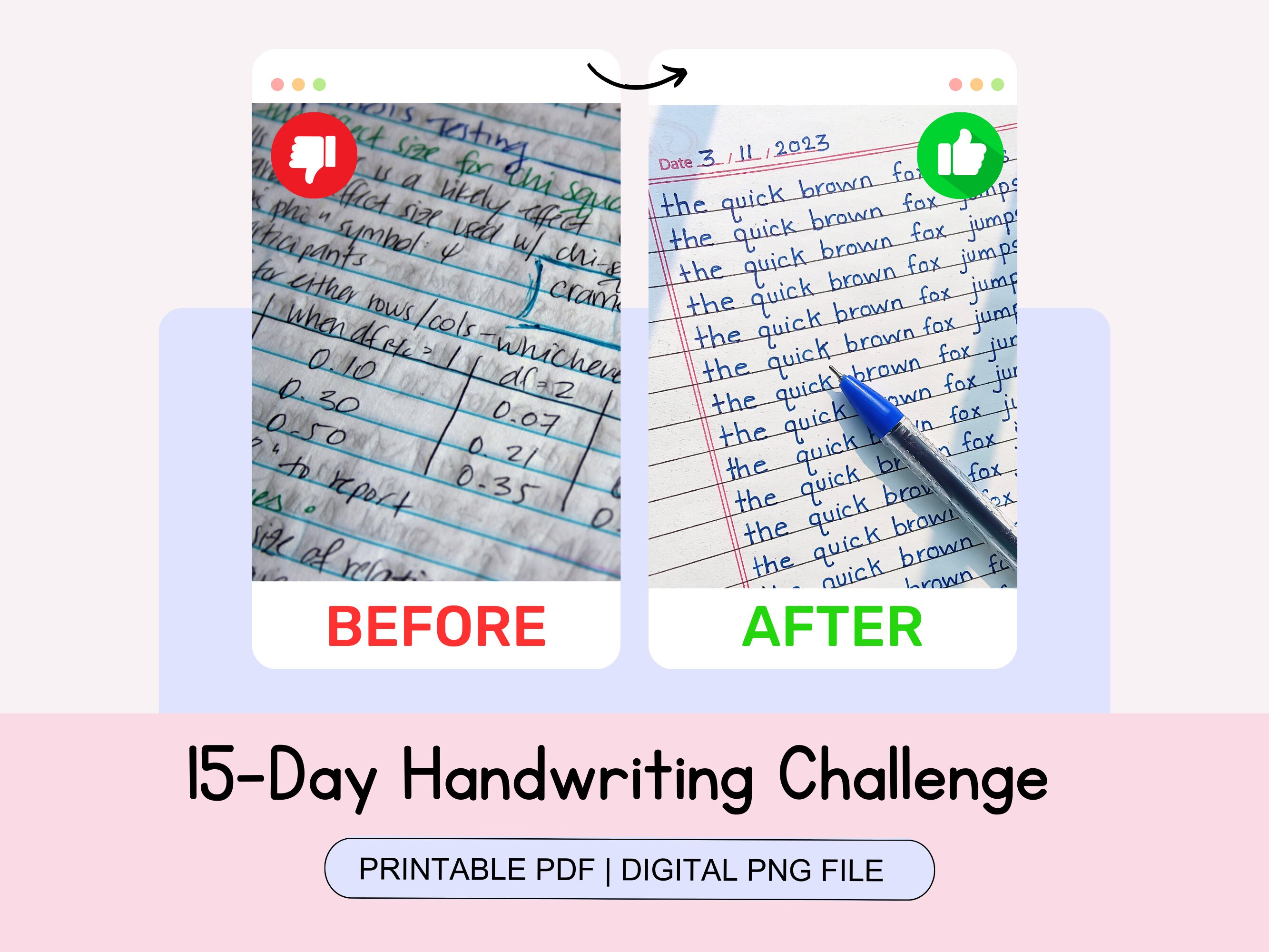 15-day Handwriting Challenge Printable Handwriting Worksheets for ...