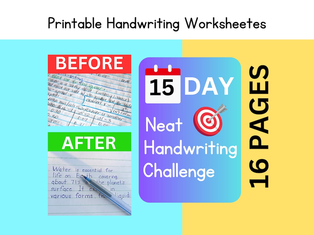 15-day Handwriting Challenge Printable Handwriting - Etsy
