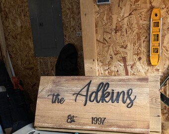 Custom Name & Established Date Sign Rustic Hand Made Vintage - Etsy