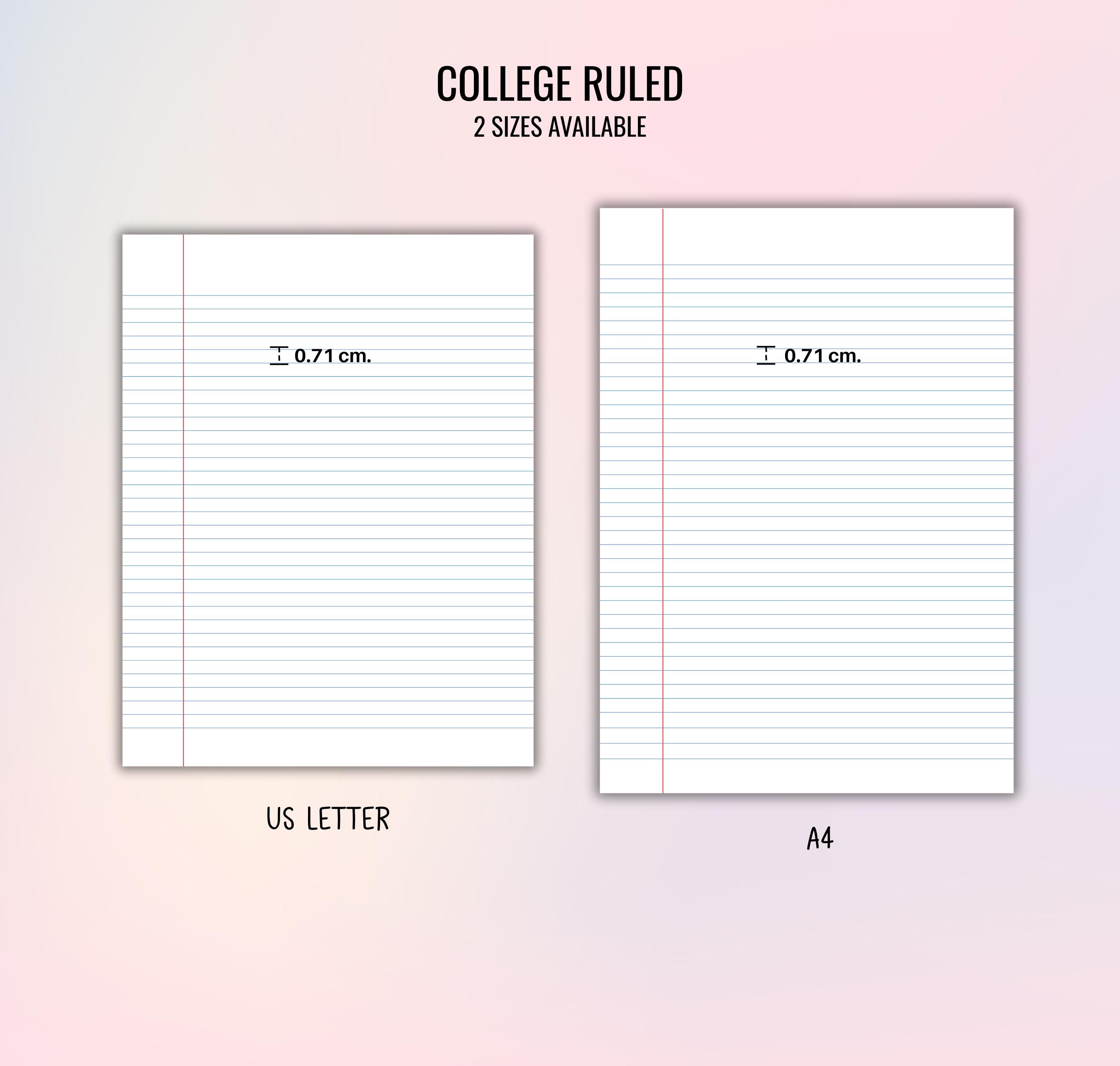 Printable Composition Notebook Paper: College & Wide Ruled (PDF ...