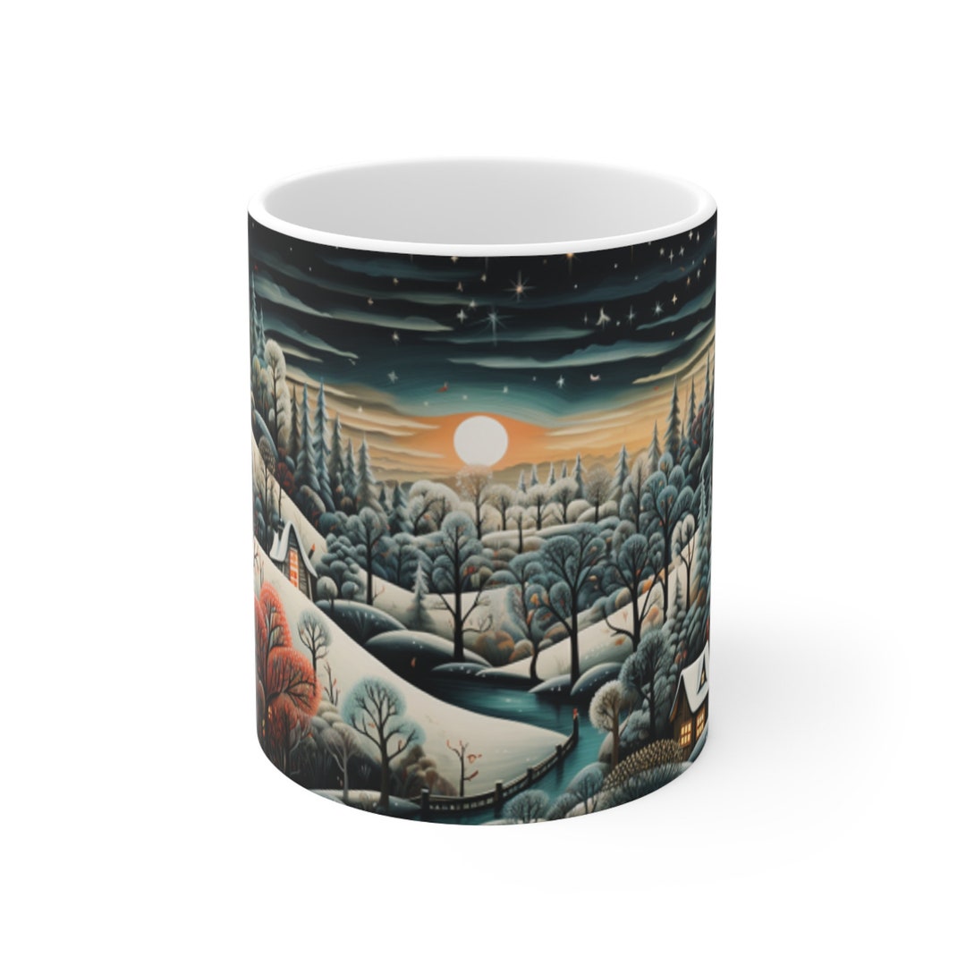 Winter Mug Collection, Features Snowy Winter Scene, Gift, Present Idea ...