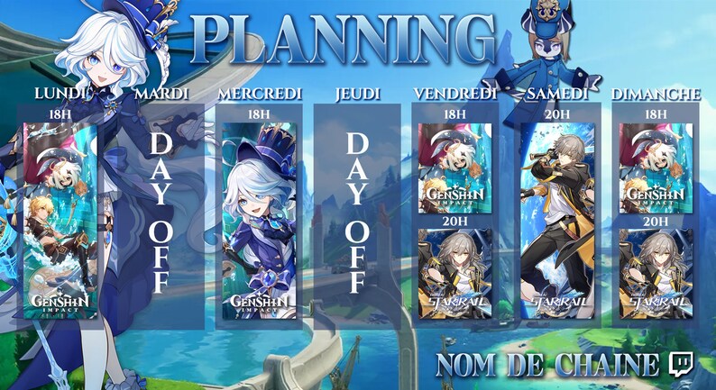 Planning Stream Furina Fountain Genshin Impact Editable or Customizable ...