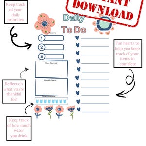 Daily to Do Sheet *digital Download* - Etsy