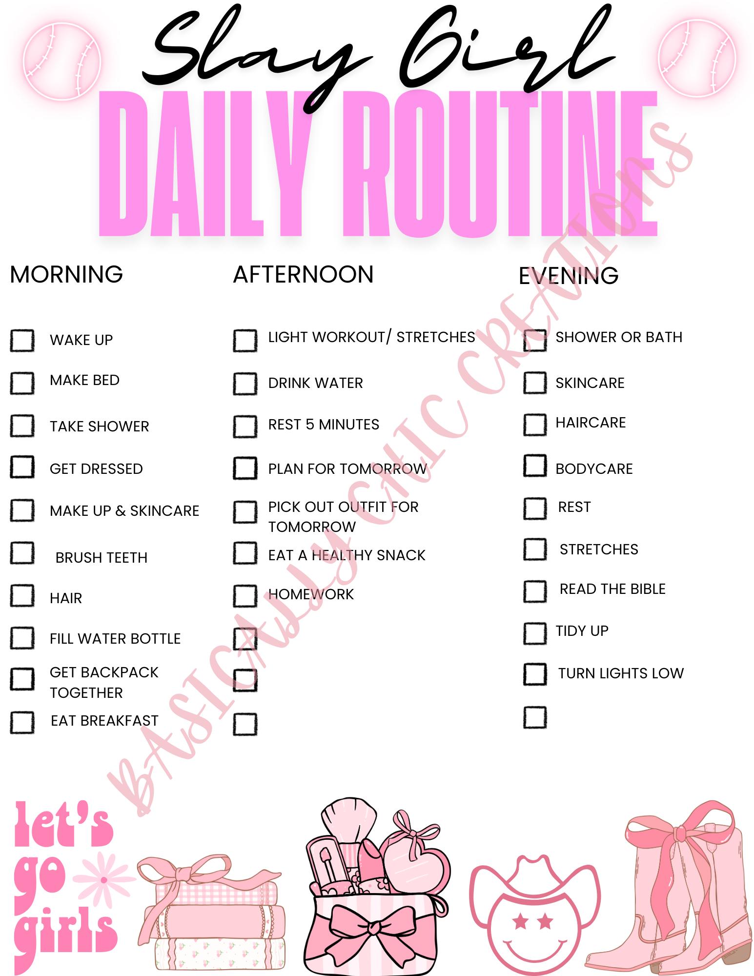 Teen and Tween "slay Girl" Daily Routine ***digital Download*** - Etsy