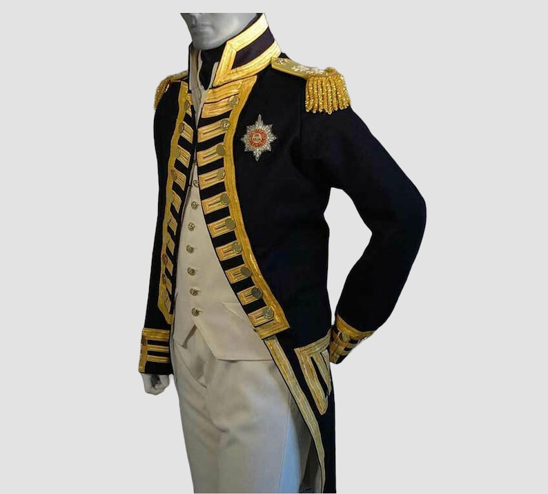 British Royal Navy Vice-admiral Historical Handmade Military Jacket for ...
