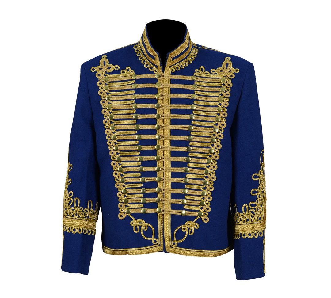 Napoleonic Hussar Jacket - Blue Military Uniform Tunic Pelisse Hendrix ...
