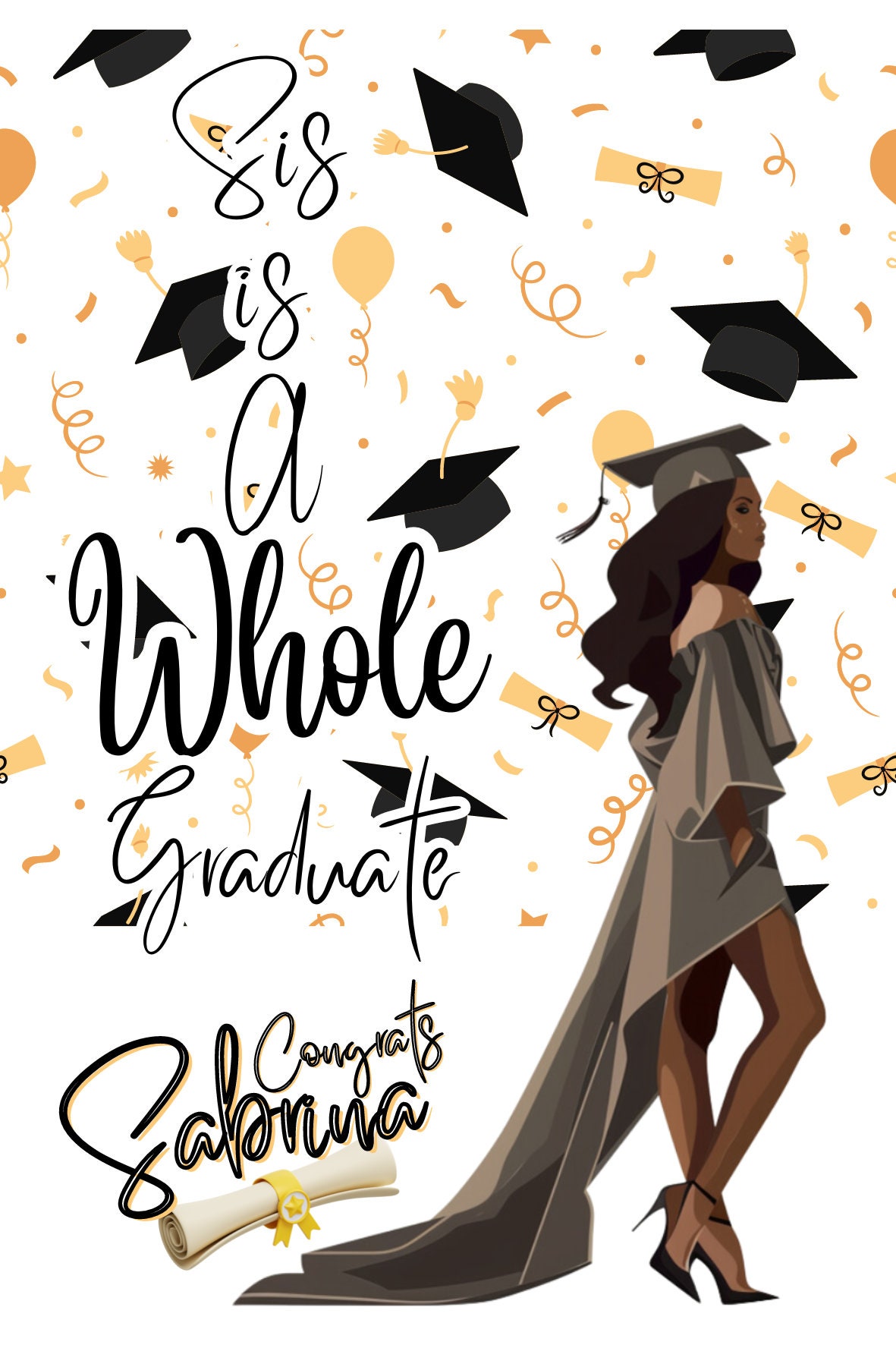 Graduation Card, Class of 2024, Black Girl Graduate, Congratulation ...