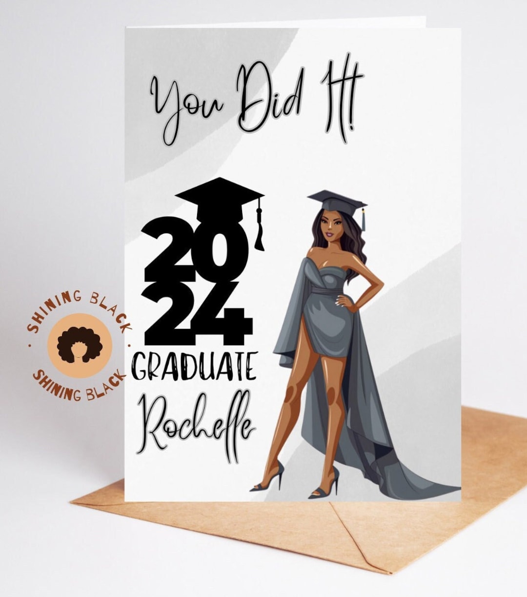 Graduation Card, Class of 2024, Black Girl Graduate, Congratulation ...
