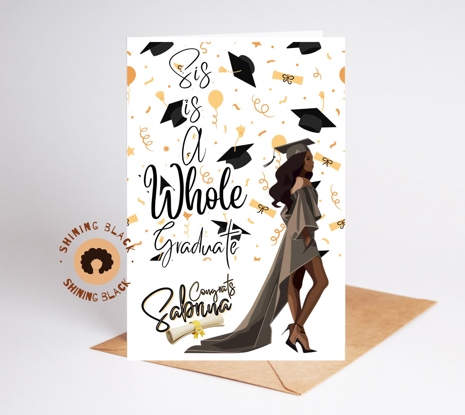 Graduation Card, Class of 2024, Black Girl Graduate, Congratulation ...