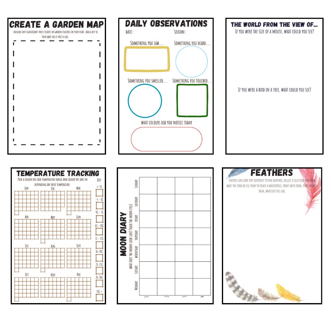 Guided Nature Journal Printable Pack Charlotte Mason Stle Homeschool ...