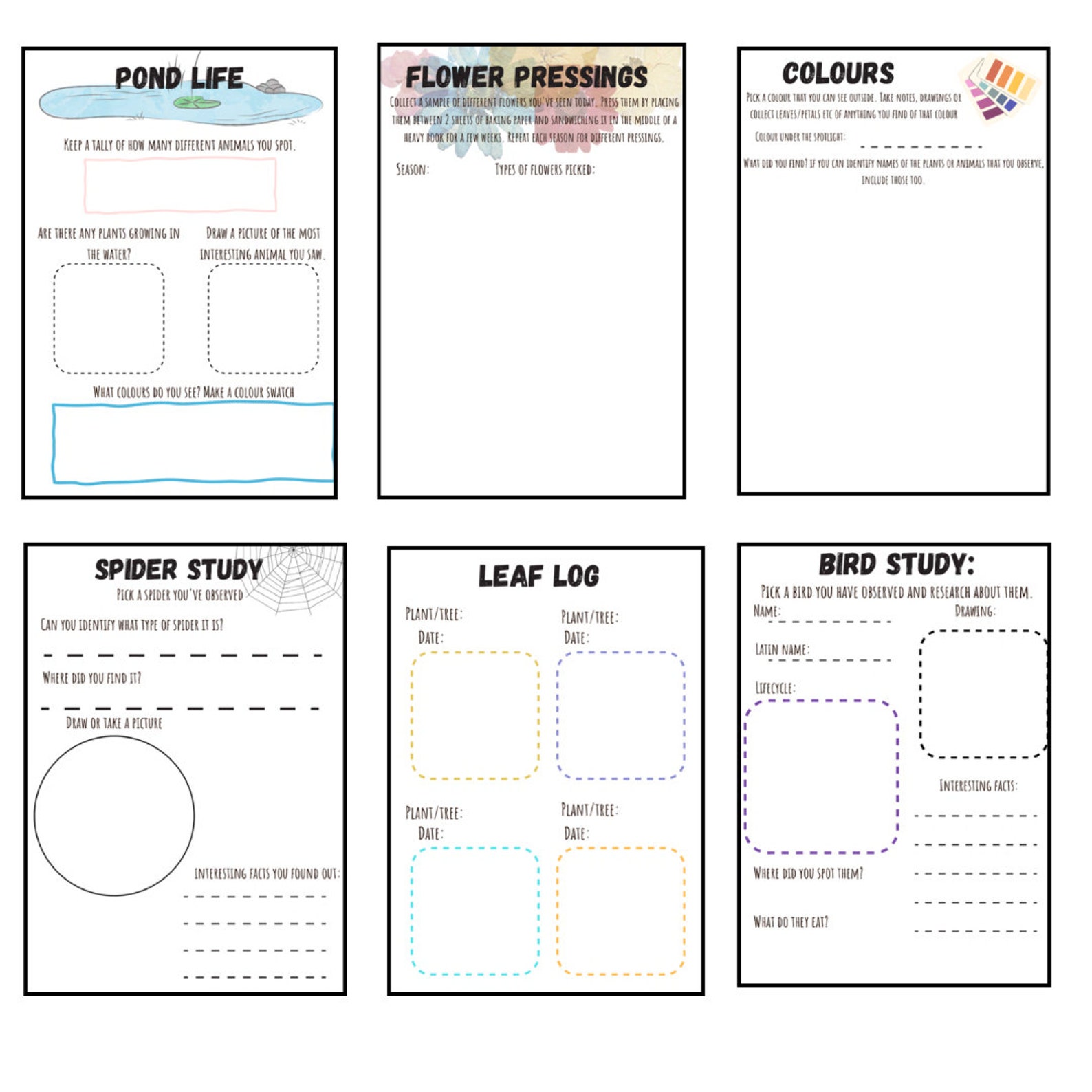 Guided Nature Journal Printable Pack Charlotte Mason Stle Homeschool ...