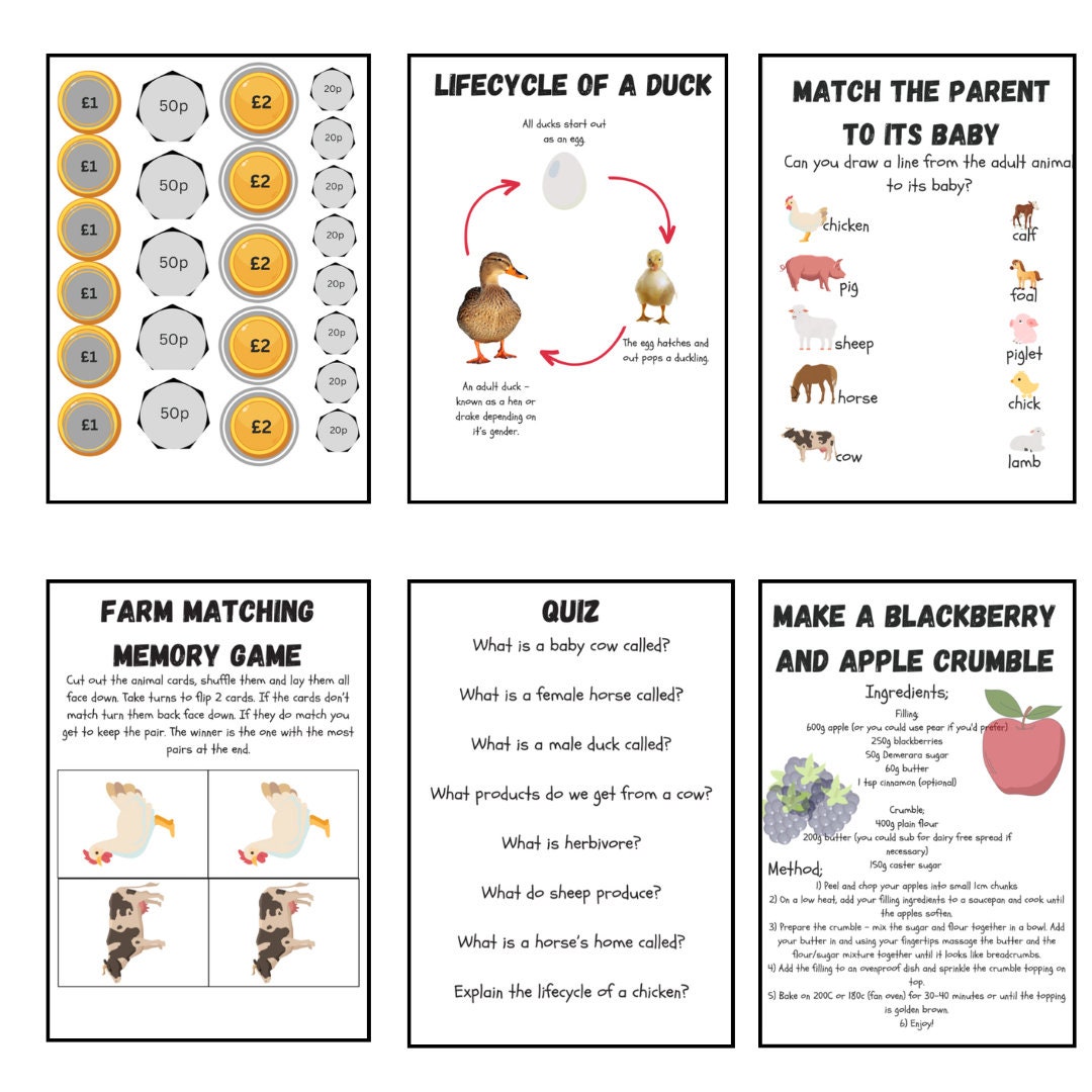 Farm Unit Study Printable Homeschool Pack. Animals, Fruits and ...
