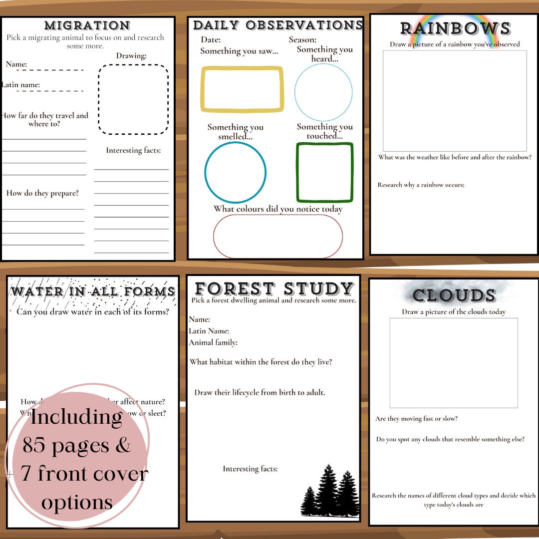 Guided Nature Journal Printable Pack Charlotte Mason Style Homeschool ...