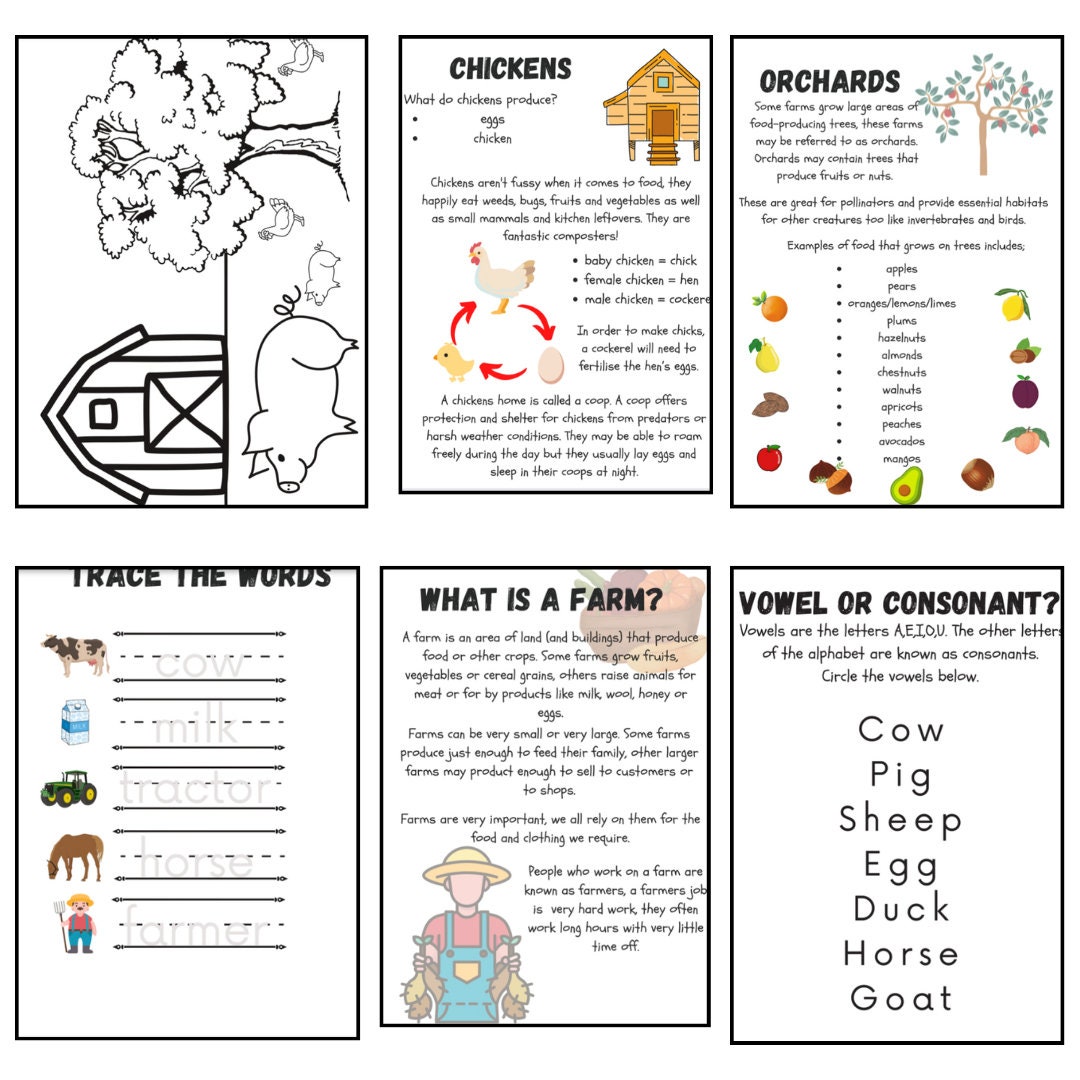 Farm Unit Study Printable Homeschool Pack. Animals, Fruits and ...