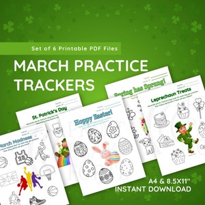 Printable March Practice Habit Trackers Music Lessons, Piano Lessons ...