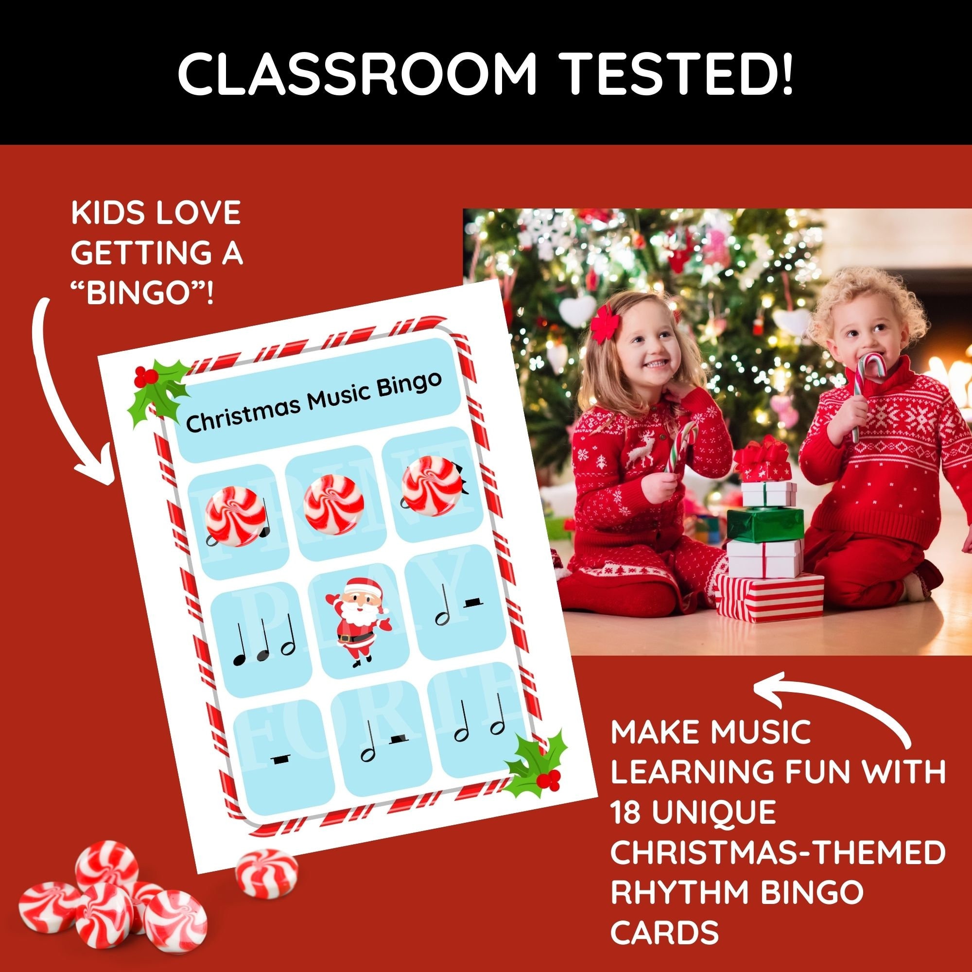 Printable Christmas Music Bingo Game, Christmas Music Activity ...