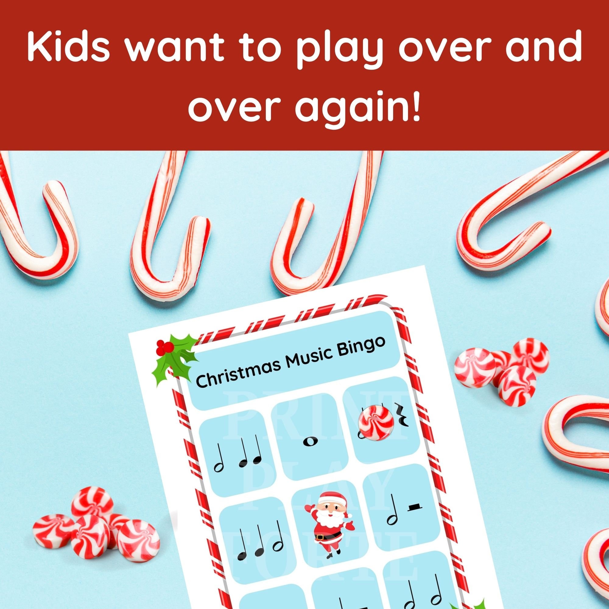 Printable Christmas Music Bingo Game, Christmas Music Activity ...
