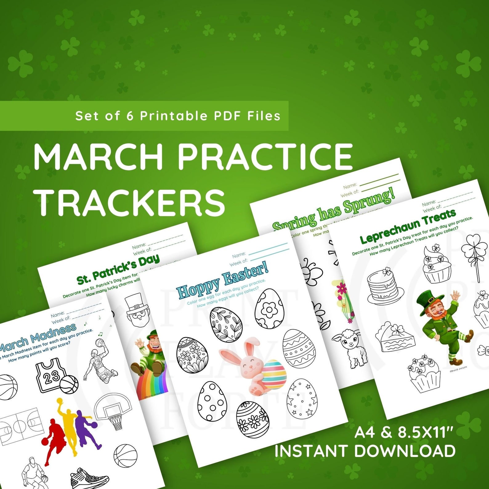 Printable March Practice Habit Trackers Music Lessons, Piano Lessons ...