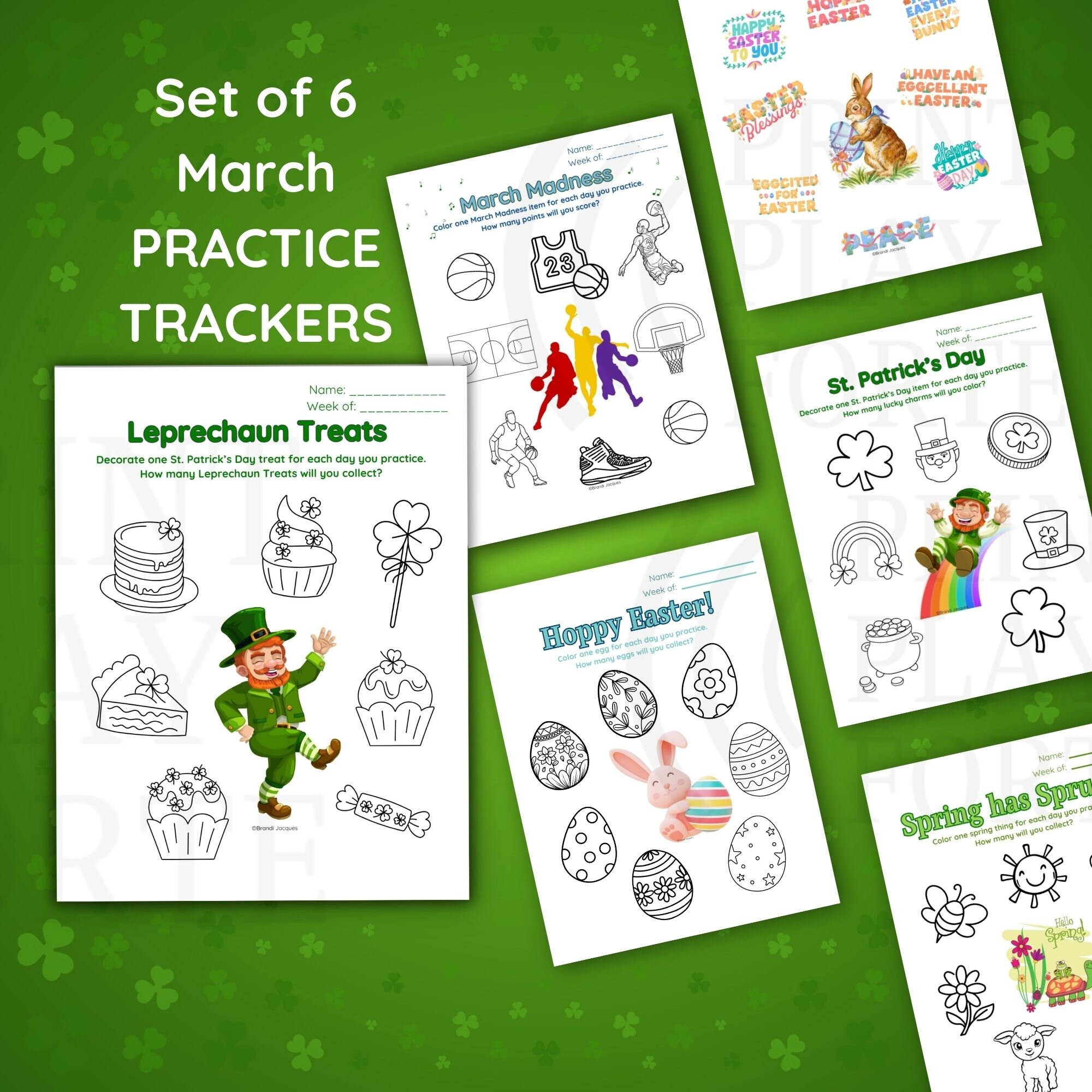 Printable March Practice Habit Trackers Music Lessons, Piano Lessons ...