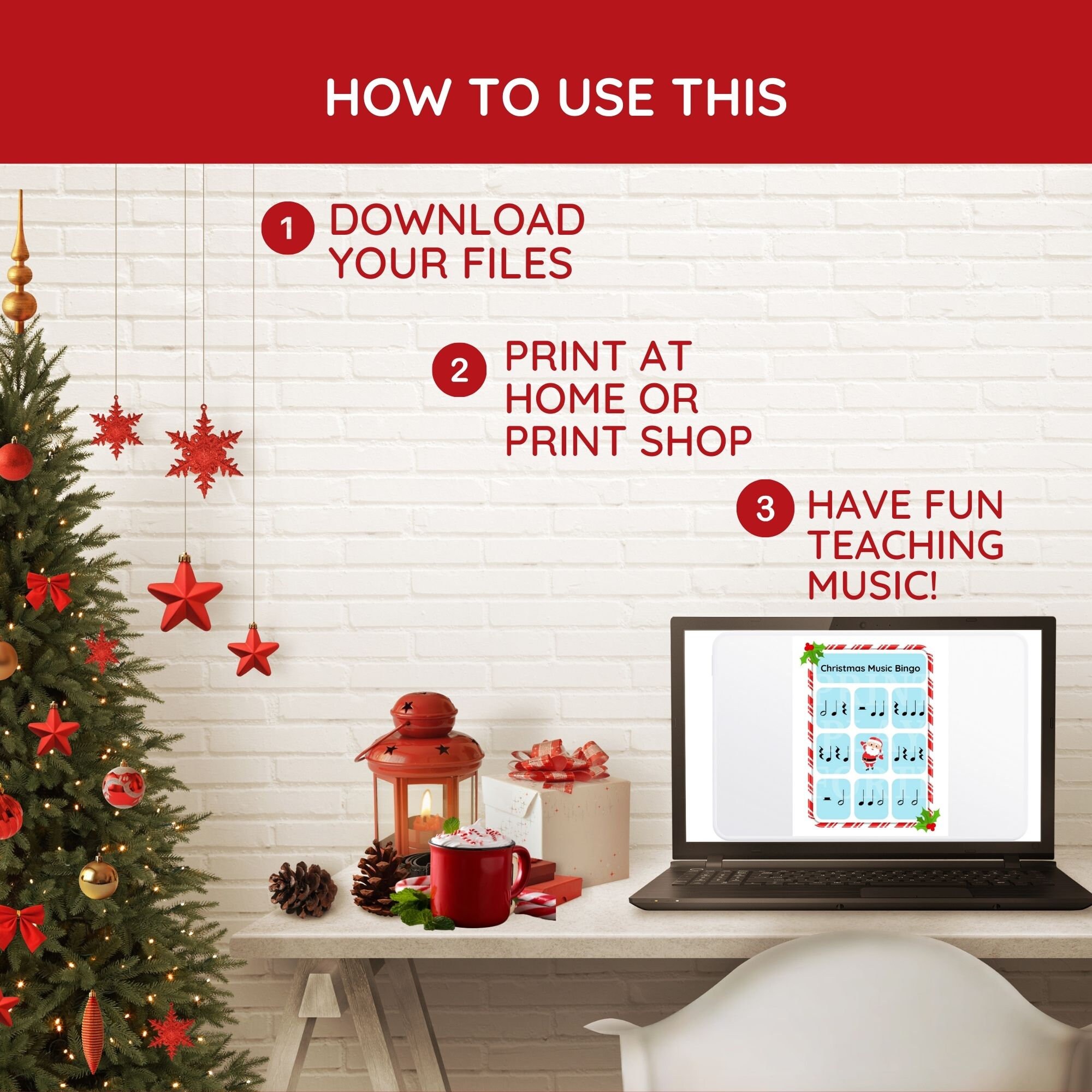 Printable Christmas Music Bingo Game, Christmas Music Activity ...