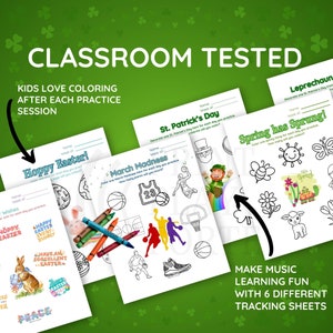 Printable March Practice Habit Trackers Music Lessons, Piano Lessons ...