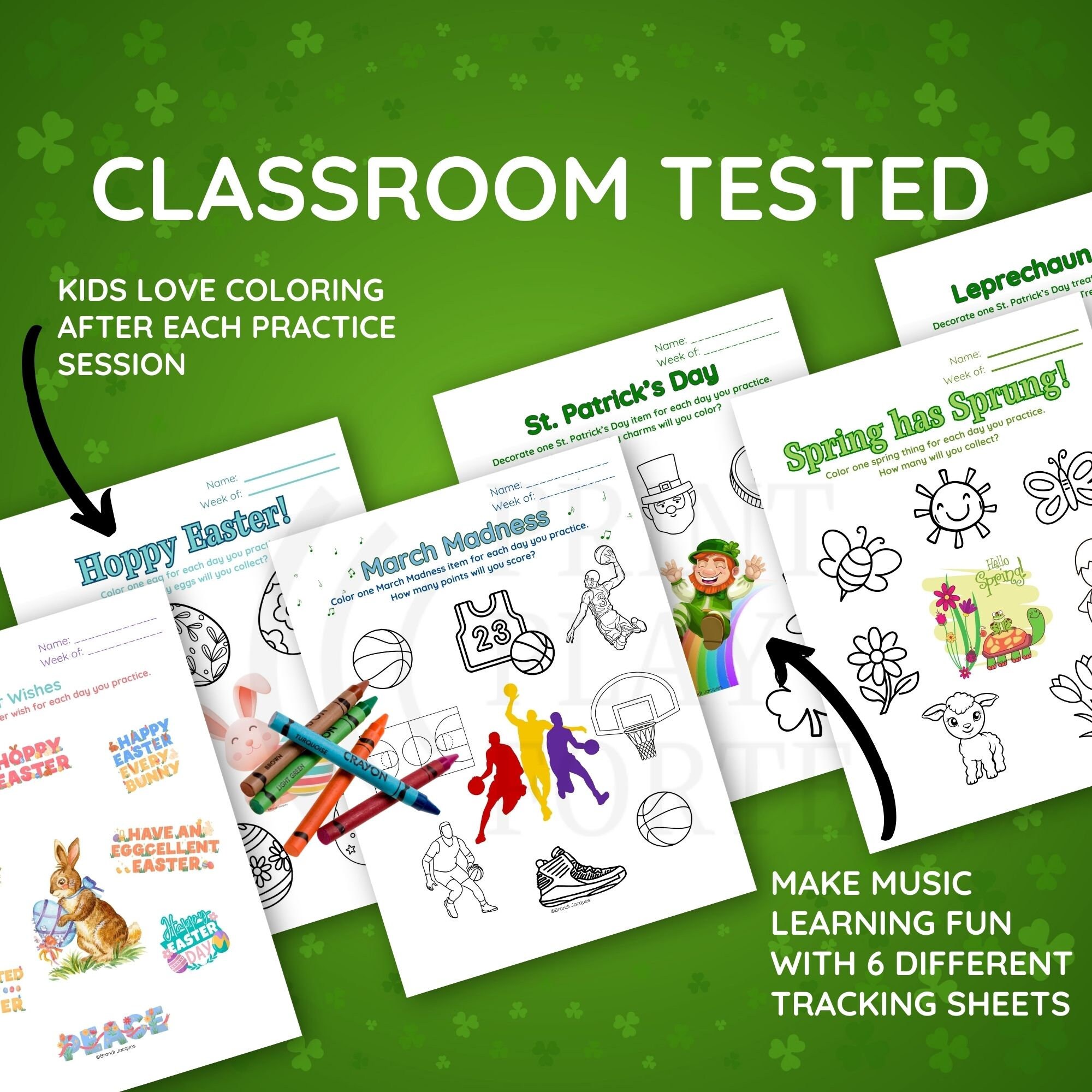 Printable March Practice Habit Trackers Music Lessons, Piano Lessons ...