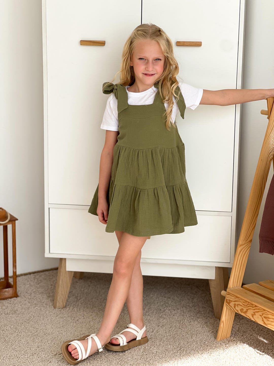Pinafore Dress PDF Sewing Pattern | Tiered Ruffle Dress for Girls 9m-7y ...