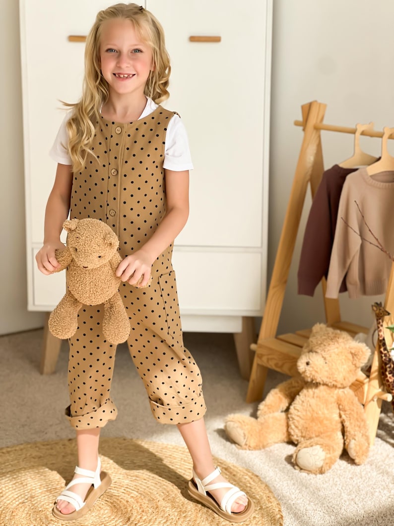 Kids Overalls Sewing Pattern PDF | Sizes 3Y-6Y | Front Buttons & Side ...