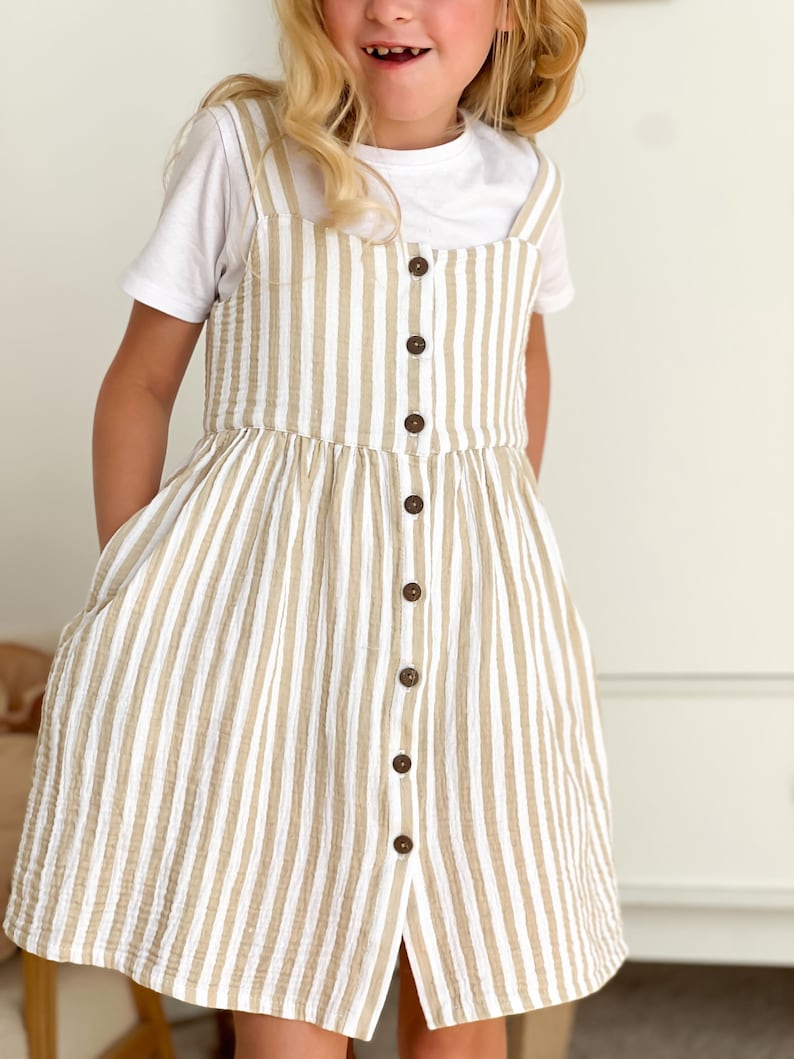 Girls Sundress Sewing Pattern PDF: Button Front, Pocket (sizes 1-7 ...