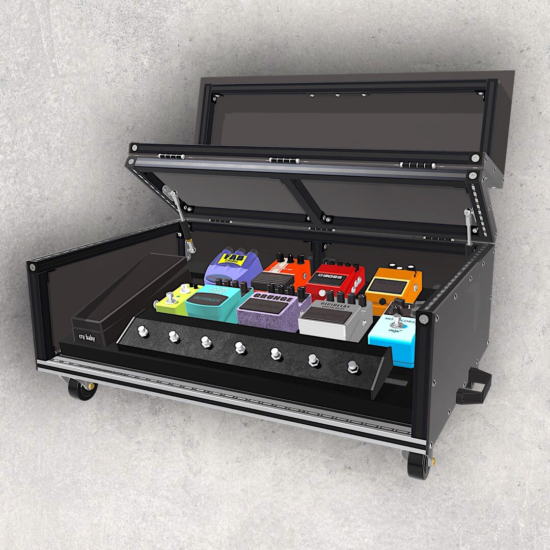 Guitar Pedalboard Case Aluminum Extrusion 3D Modeled Design Build Plan ...